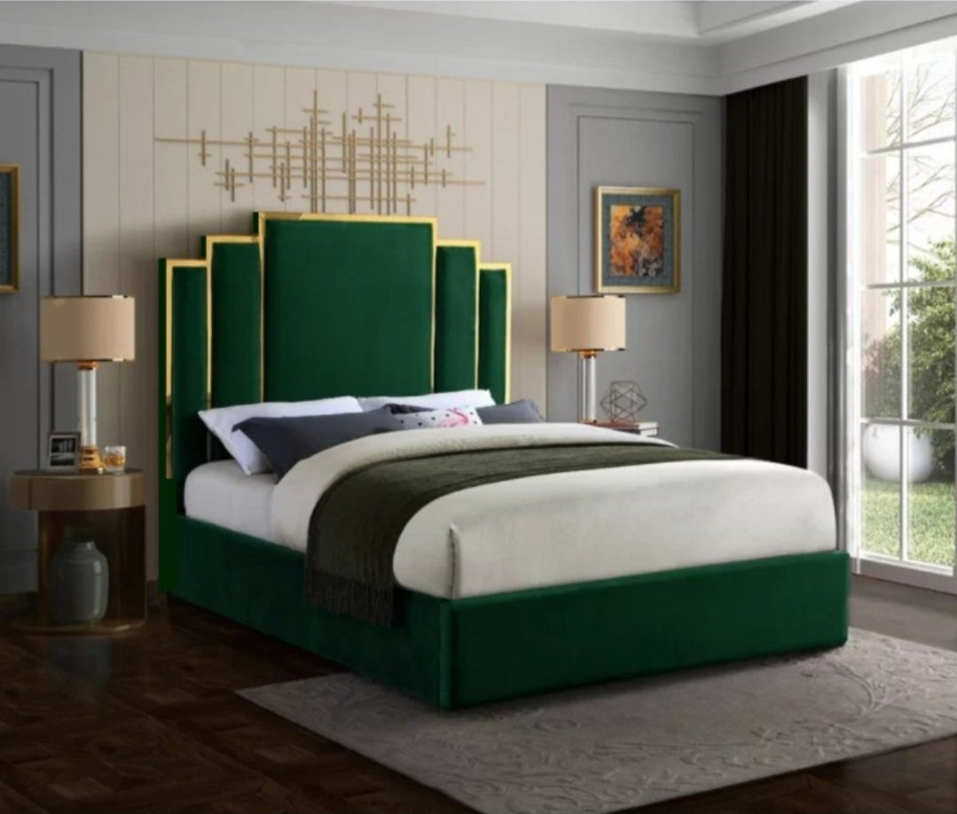 Vector King beds | Gold liner bed | Golden Line | Gold Strip Panel ...