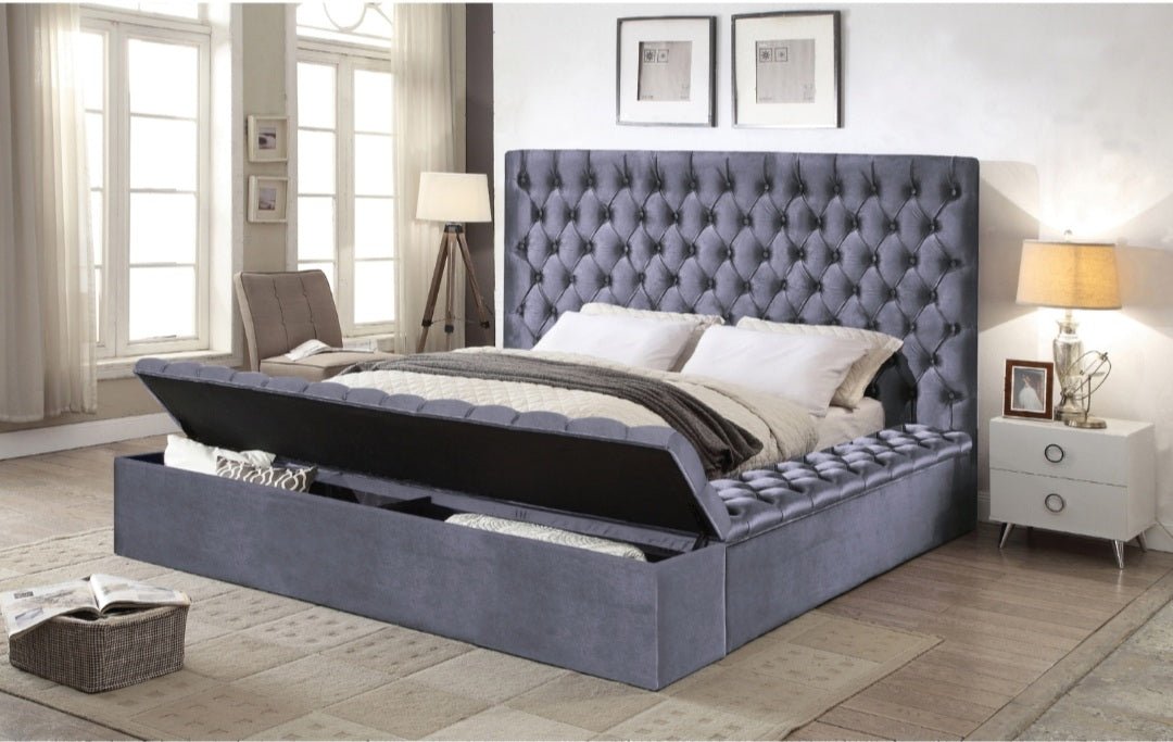 Amelia lane bed | extra high platform bed with headboard | extra deep ...